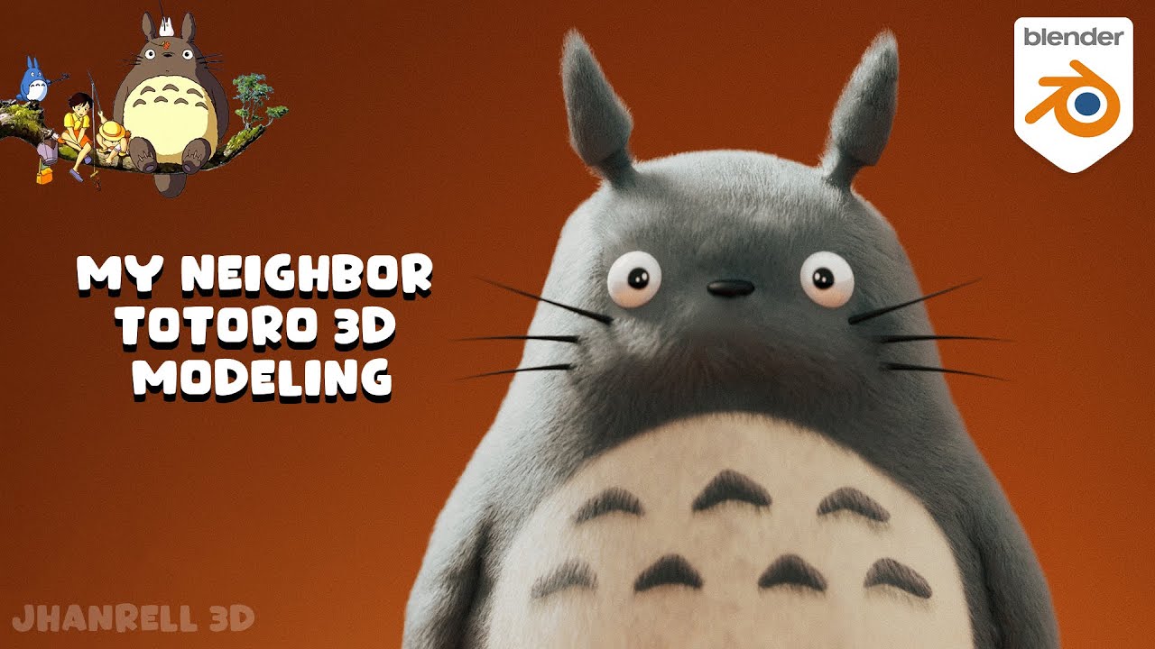 Blender 3.3 - My neighbor Totoro 3d Modeling Time lapse - YouTube