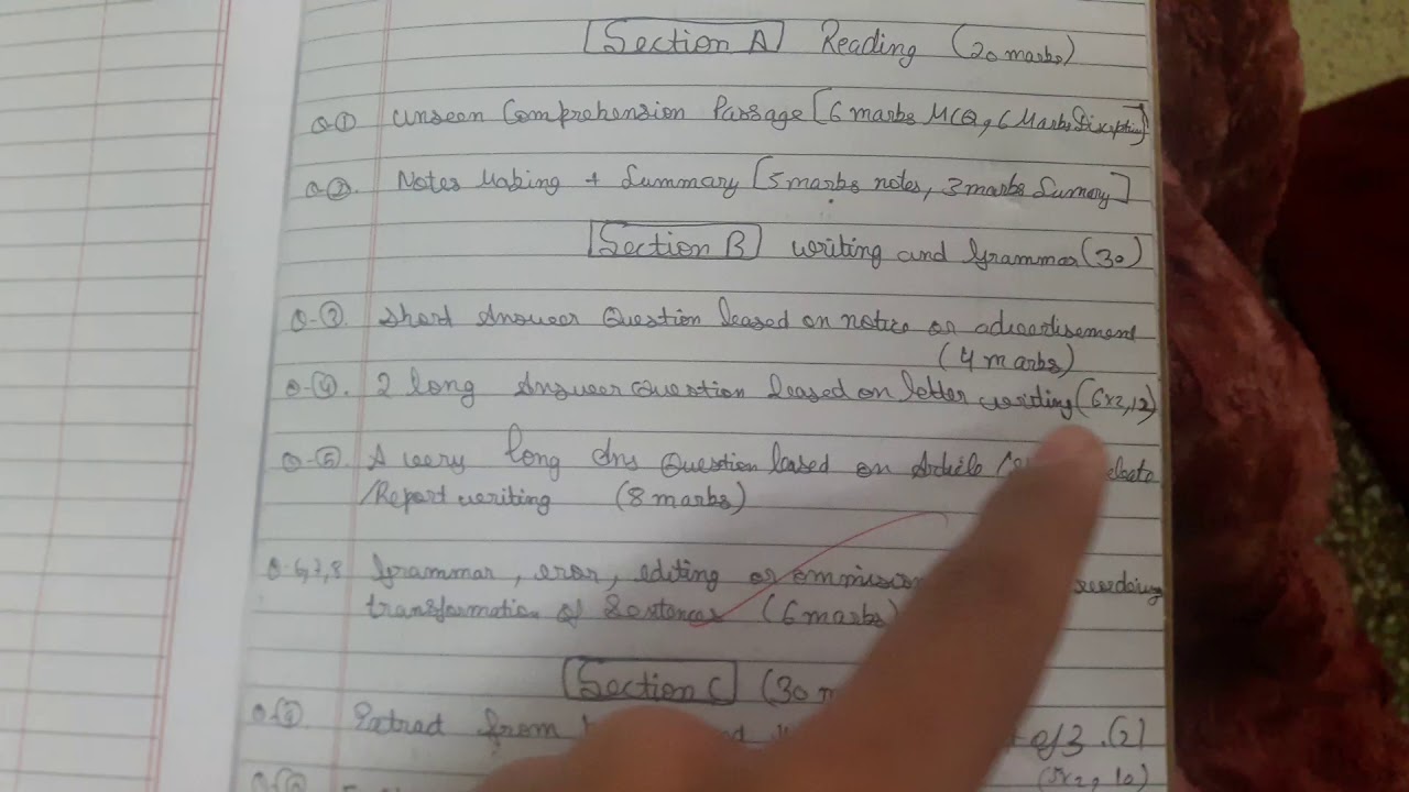 class 11th cbse final exam pattern of english /exam time - YouTube