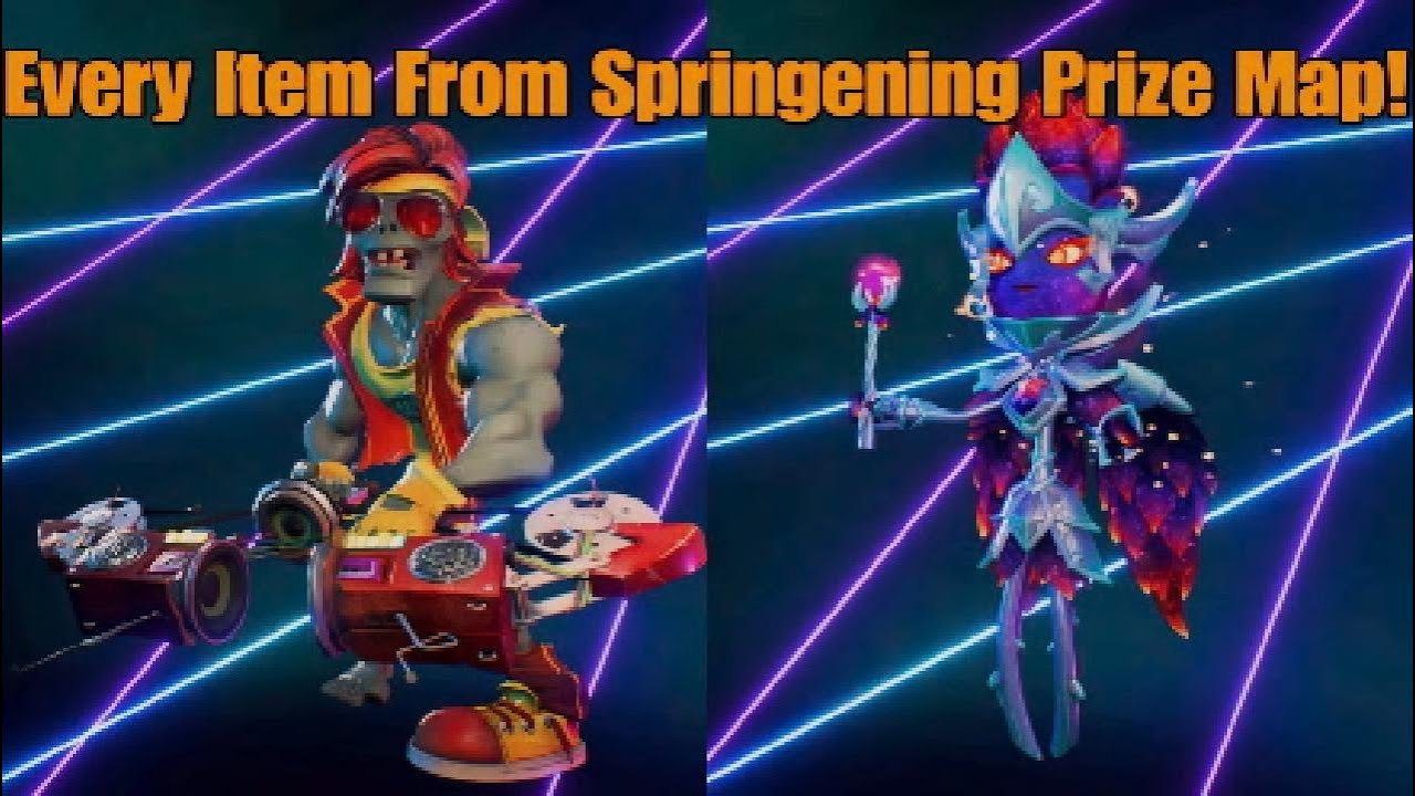 Plants Vs Zombies BFN Every Item From Springening Prize Map! - YouTube