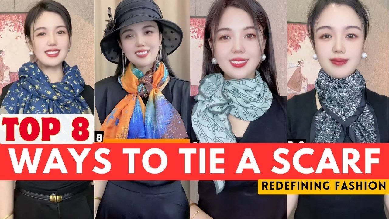 The 8 Most Popular Scarf Tie Methods | Tie A Headscarf/ Gilr's Necktie ...