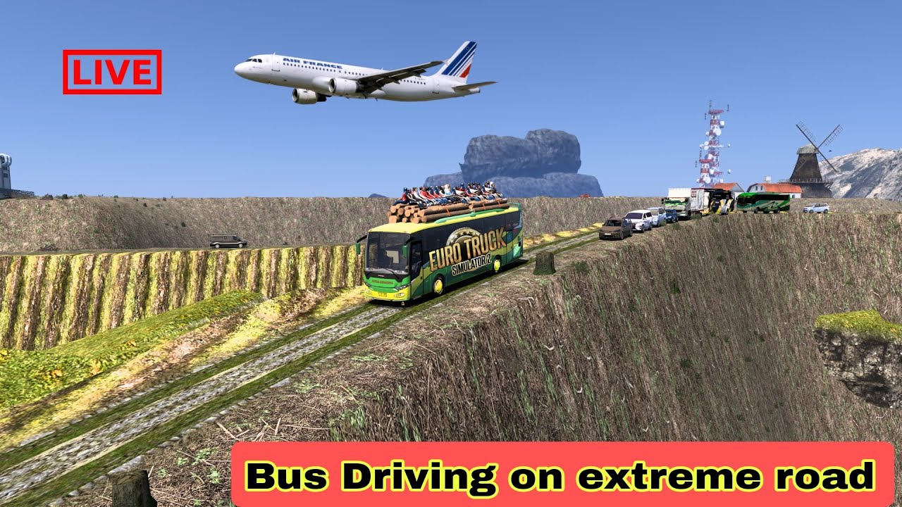 Driving overflowing bus On Extreme Road #2 #ets2 #eurotruchsimulator2 # ...