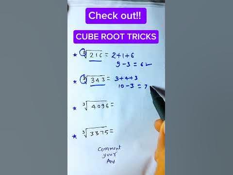 CUBE ROOT TRICKS #maths #mathstricks #mathematics #howtosolvemathspuzzles - YouTube