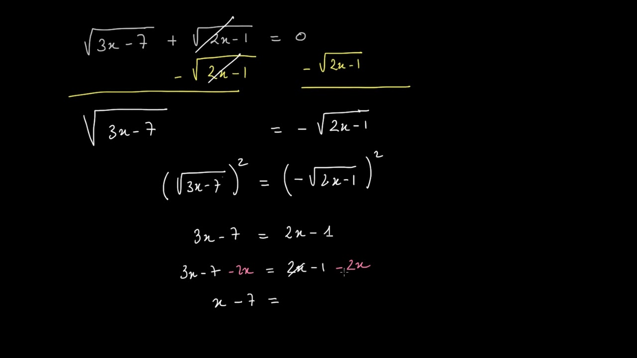 Une équation avec une racine carrée Cas sans solution - YouTube