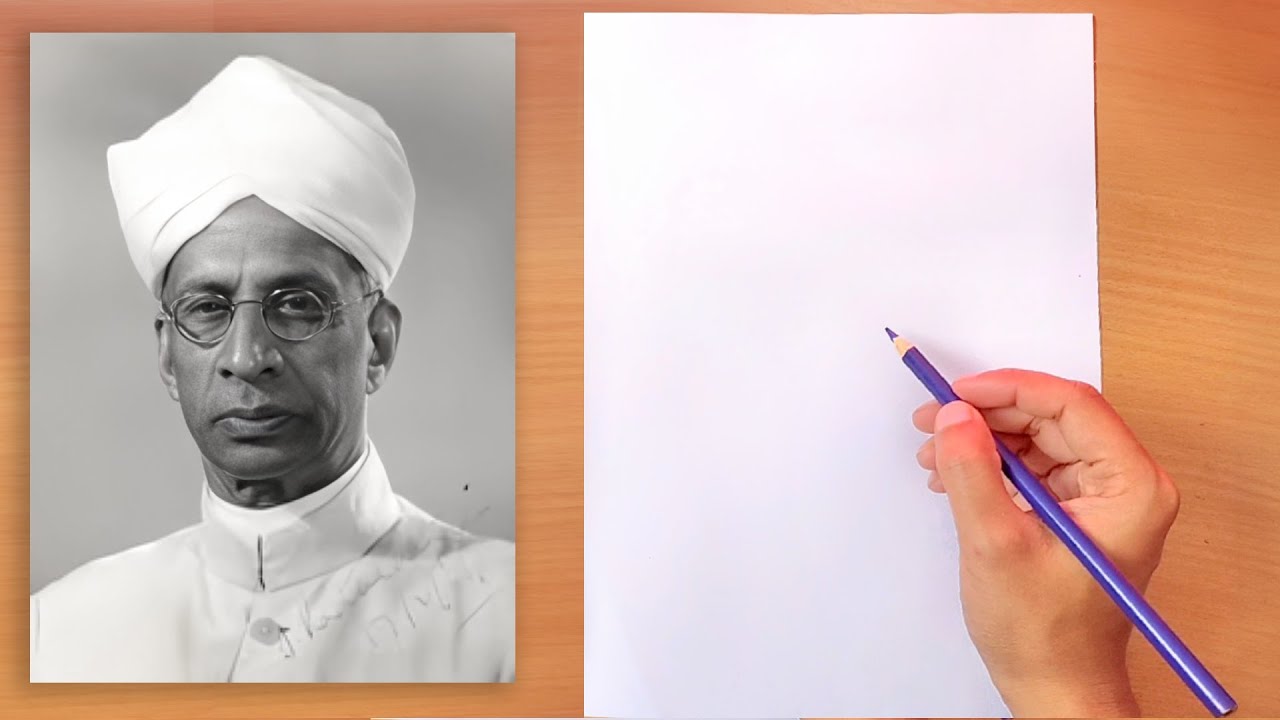 Sarvepalli Radhakrishnan Drawing // How to draw Sarvepalli ...