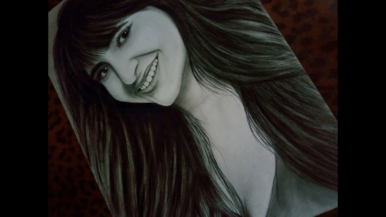 Anushka Sharma Charcoal Portrait | Drawing Tutorial. - YouTube