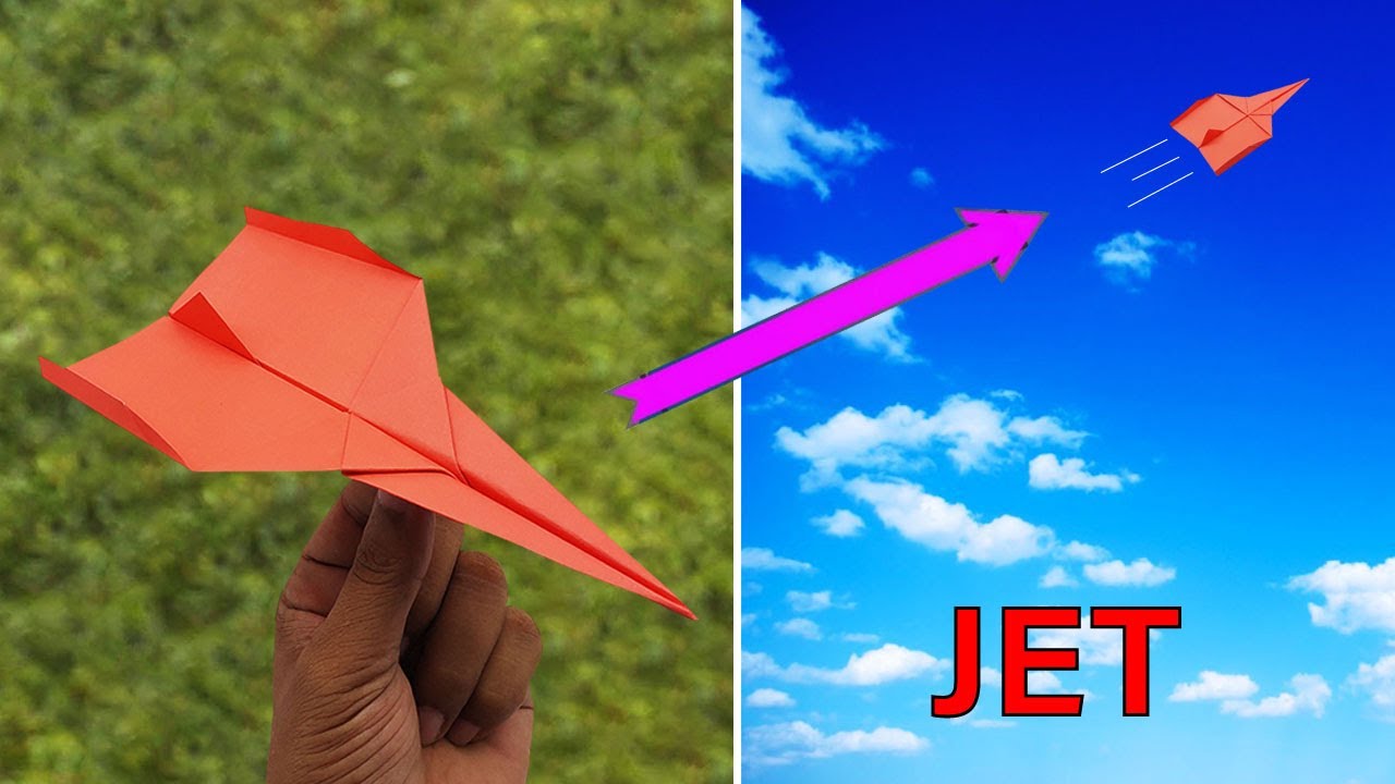 How To Make a Jet Paper Airplane - Flying Paper Jet Plane - YouTube