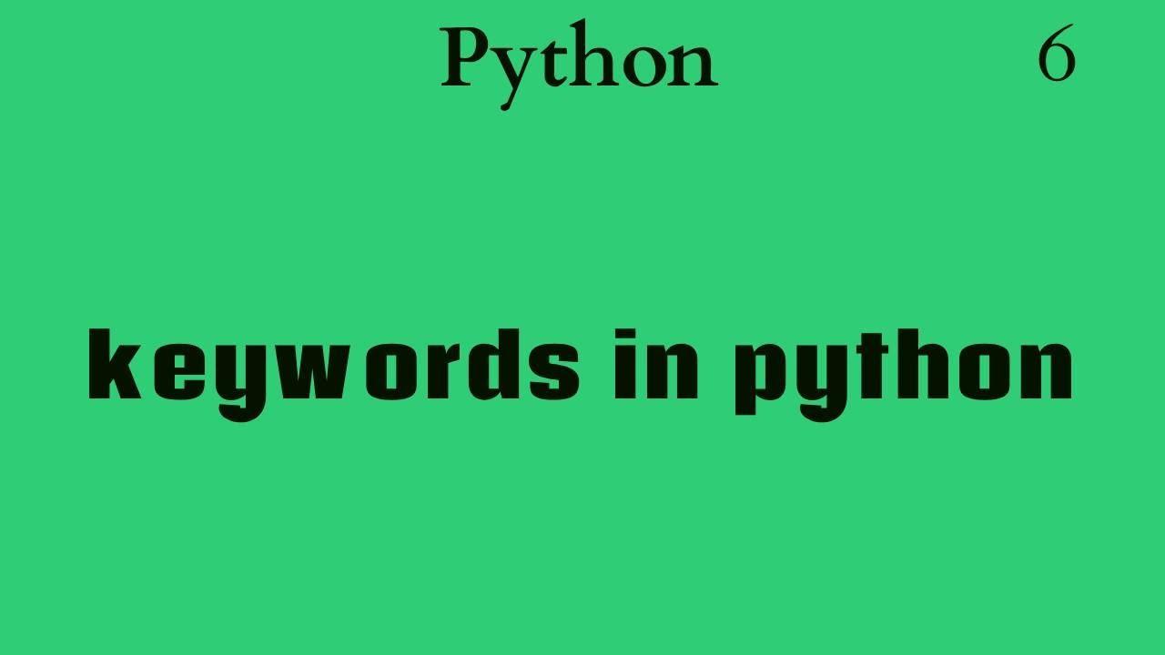 Keywords In Python Nepali Youtube