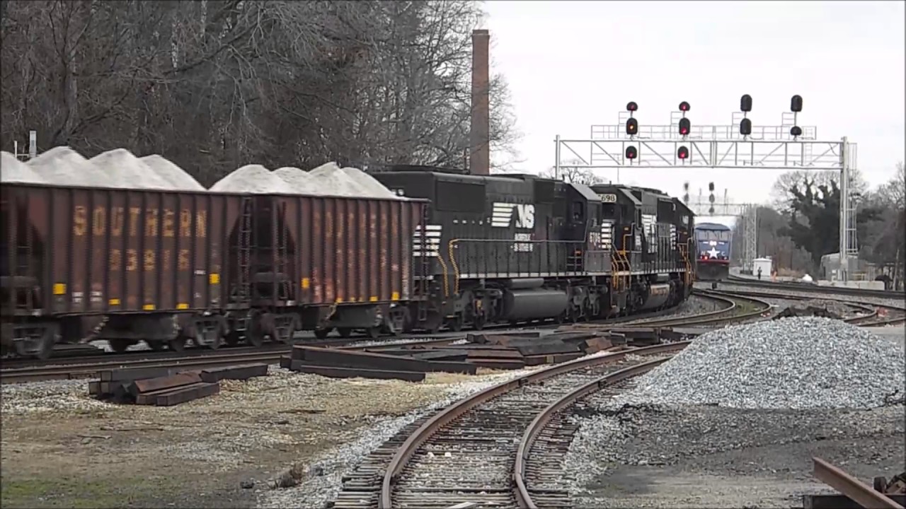 *NS 2742 SD70M-2* NS 132 meets Amtrak P074-14 at The Wye Salisbury ...