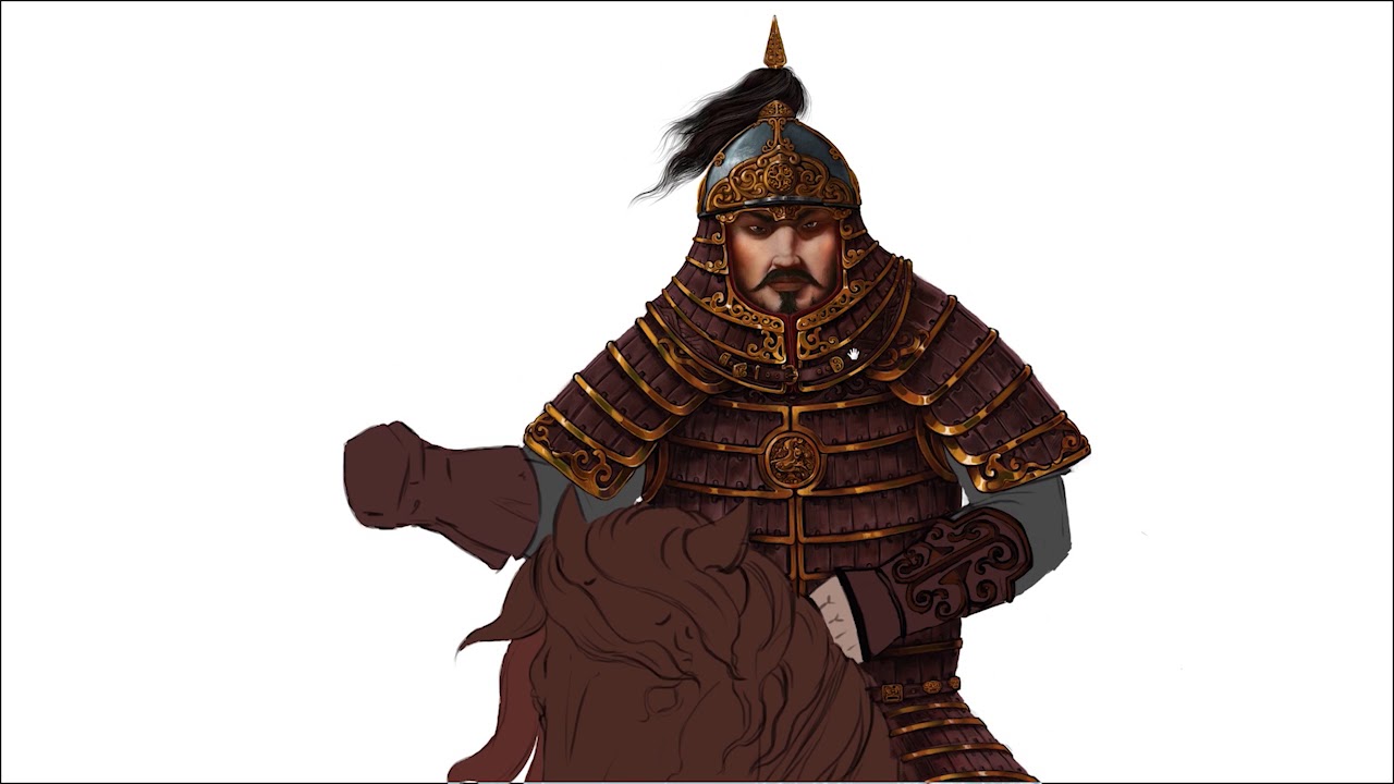 Digital character art. Mongolian hero, Timelapse - YouTube