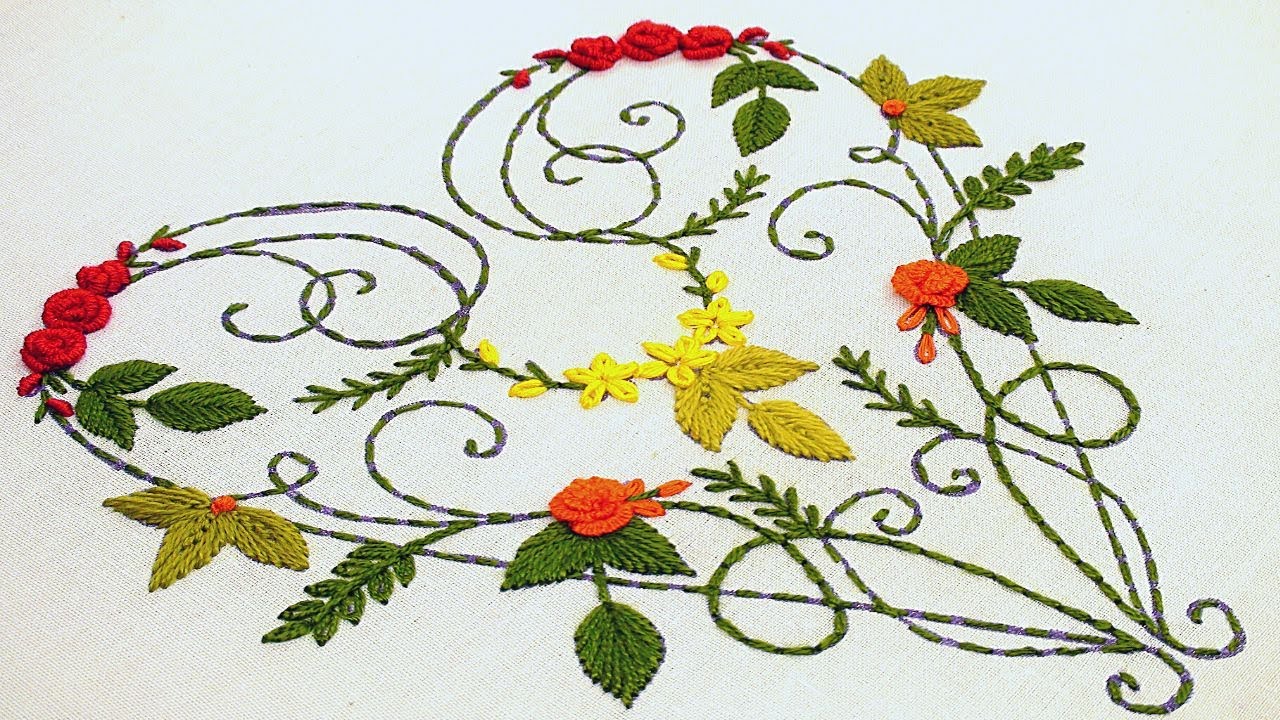 💗Hand Embroidery Amazing Heart Designs, So Beautiful Embroidery Designs ...