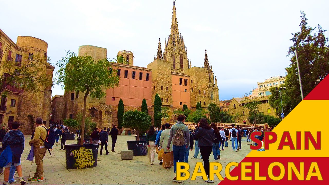 BARCELONA WALKING TOUR 🇪🇸 WALK THE STREETS OF SPAIN Gothic Quarter [4K ...