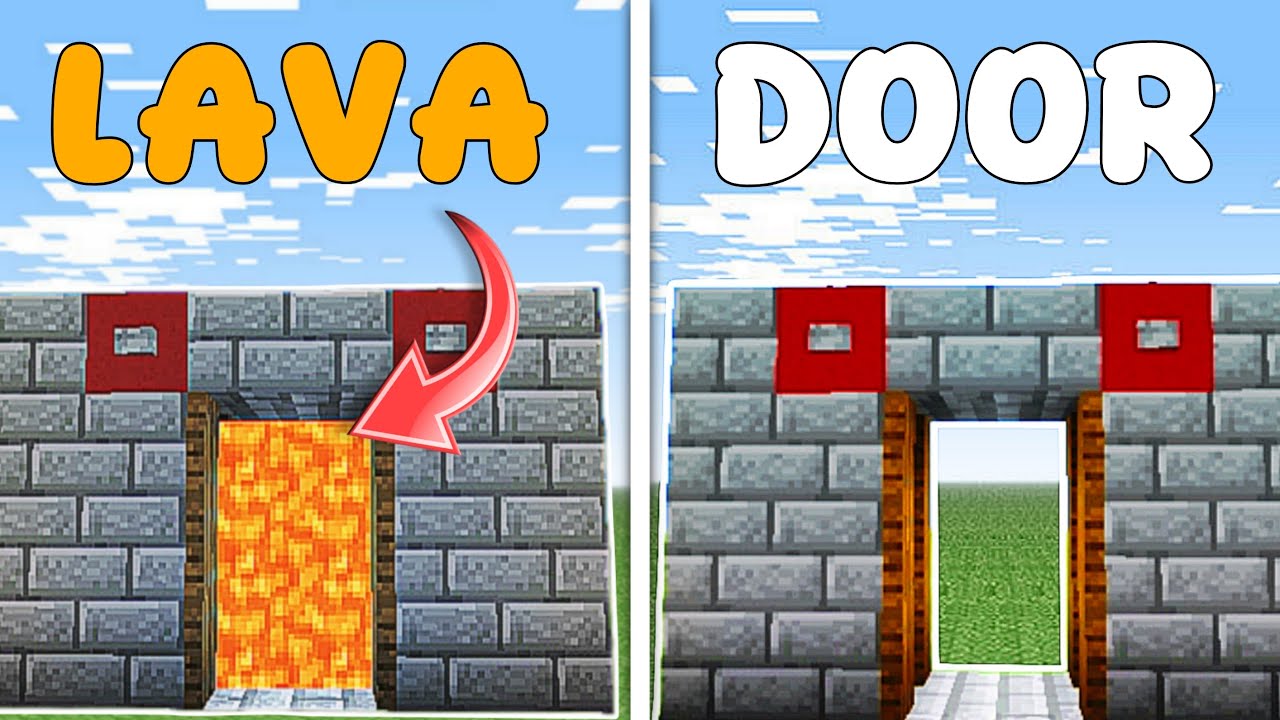 Working Lava Door In Minecraft 🔥 - YouTube