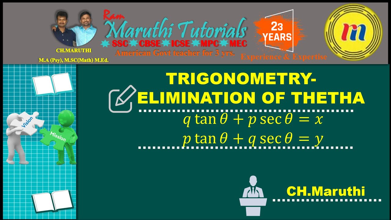 TRIGONOMETRY_ ELIMINATE @_ qTAN@ + p SEC@ = X pTAN@ + qSEC@ = y solve ...