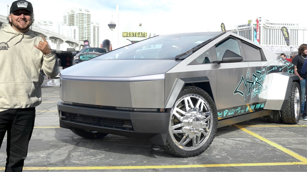 FIRST DUALLY CYBER TRUCK IN THE WORLD! SEMA 2024 - YouTube