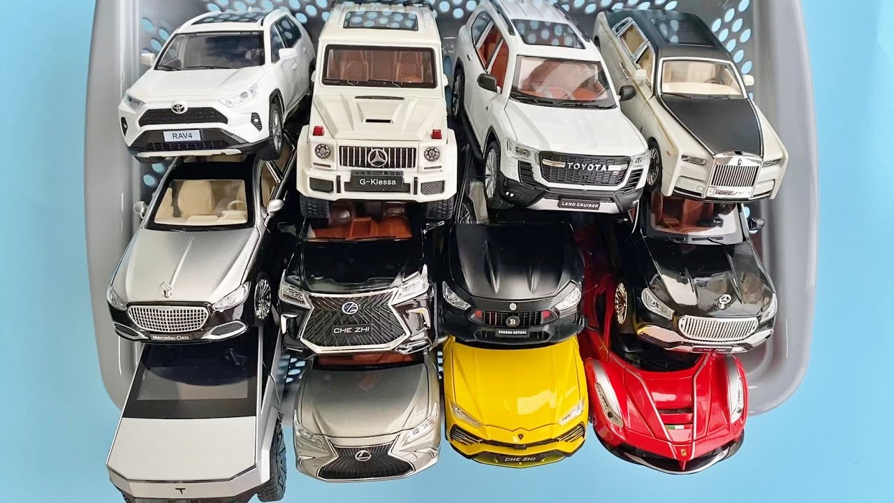 Box Full Of Diecast Cars, Toyota, Mercedes, Rolls Royce, Maybach, Lexus ...