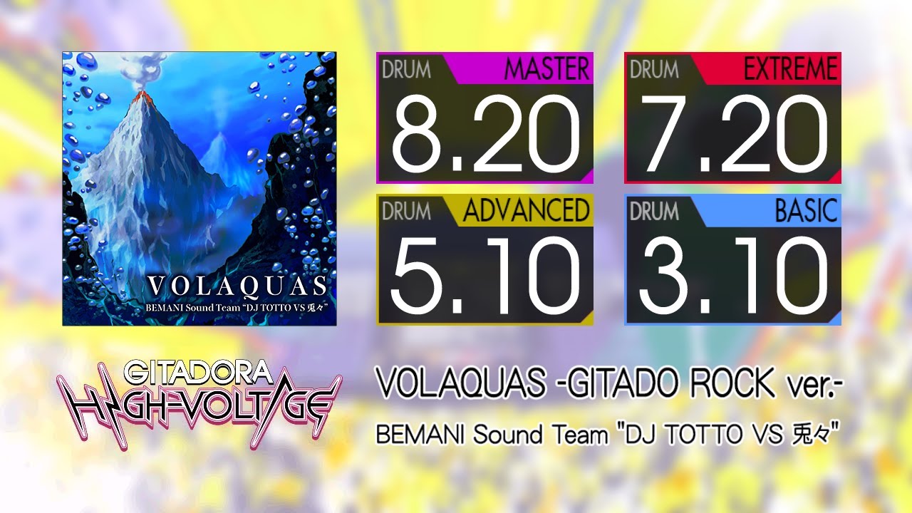 【GITADORA】 VOLAQUAS -GITADO ROCK ver.- (MASTER ~ BASIC) Drum - YouTube