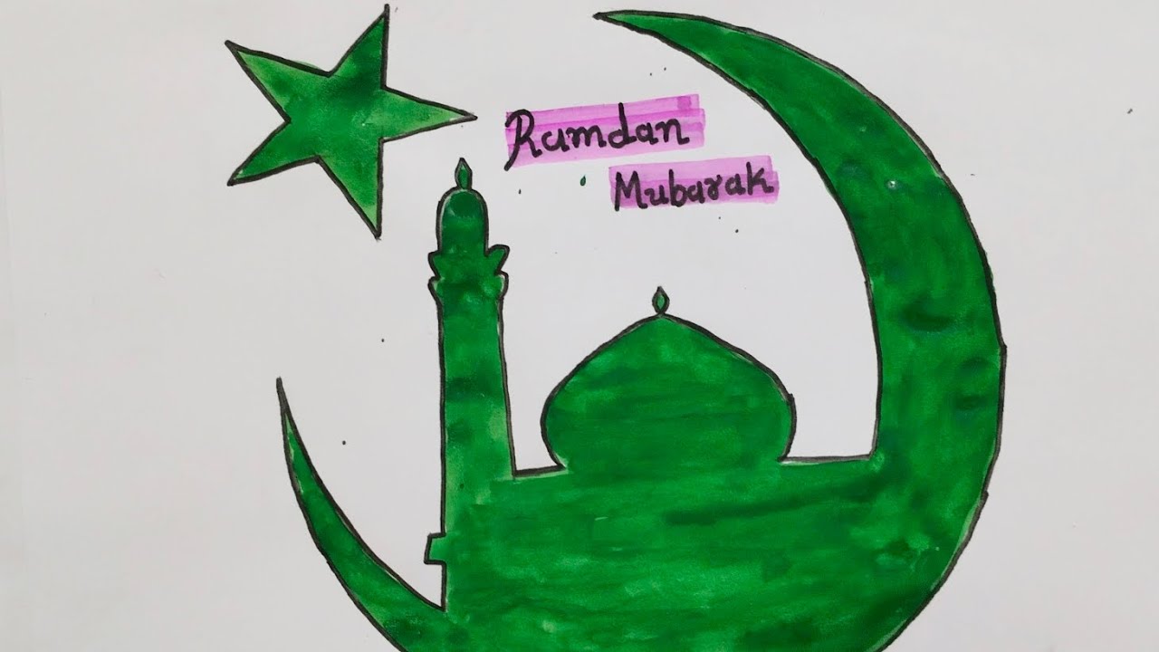 Chand drawing #Ramadan Mubarak drawing # easy moon Drawing @tanu82735 ...
