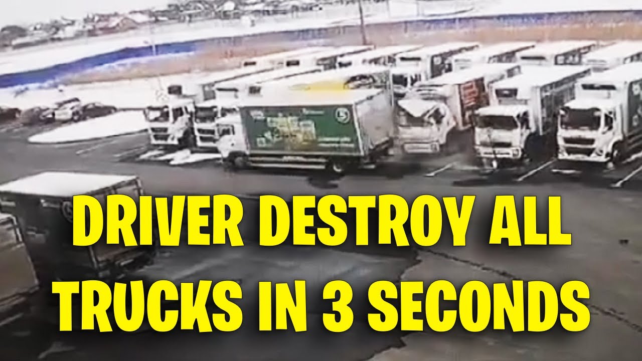 DRIVER DESTROY ALL TRUCKS IN 3 SECONDS - YouTube