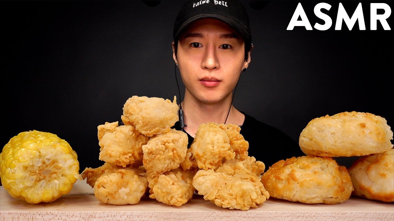 ASMR CHURCH'S CHICKEN MEGA BITES & BISCUITS + CORN MUKBANG (No Talking ...