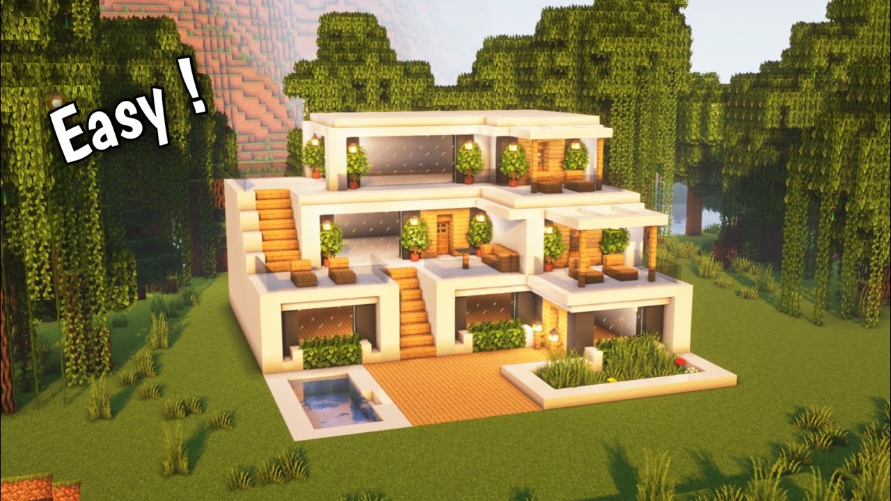 Build Your DREAM Modern House in Minecraft ! - Interior Link In ...
