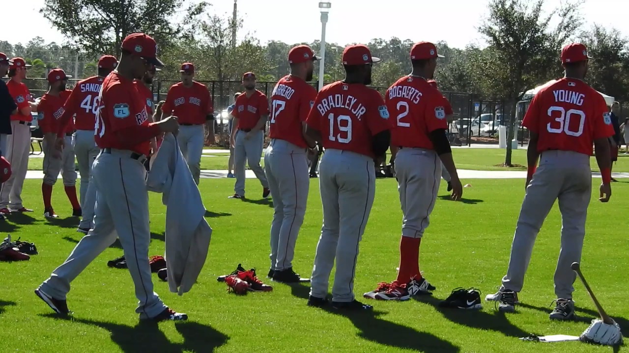 Red Sox Spring Training Sliding Drill - YouTube