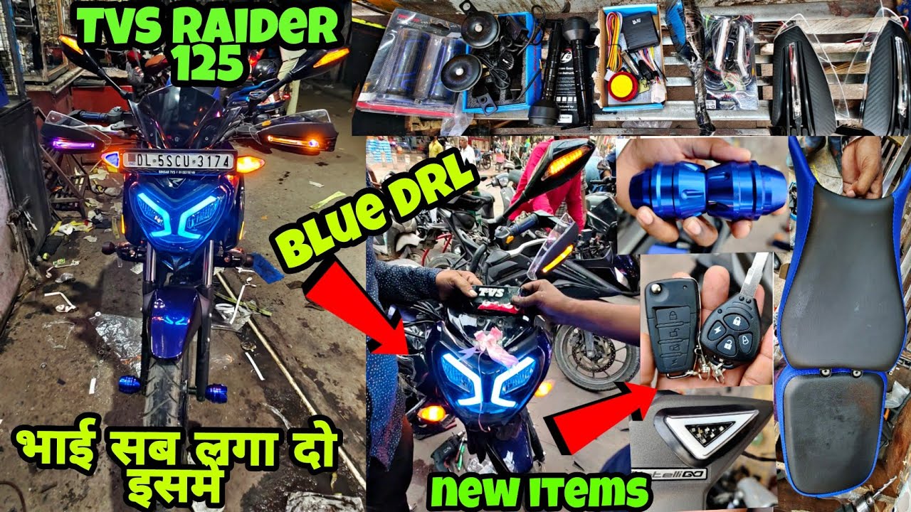 TVS Raider की 125 फुल modification | Raider 125 most loaded modified ...