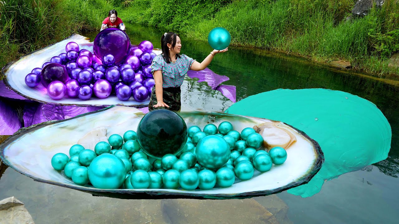 😱😱🎁🎁Purple giant clams and blue giant clams, the pearls they nurture ...