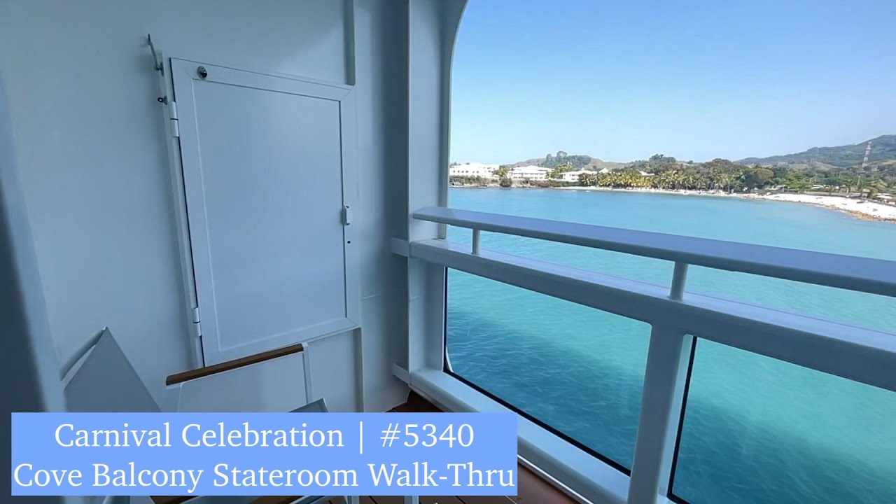 Carnival Celebration #5340 | Cove Balcony Stateroom Walk-Thru - YouTube