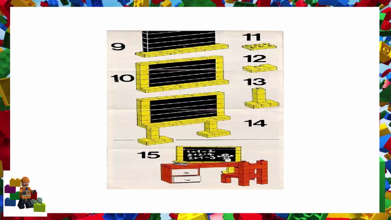 LEGO instructions - Homemaker - 291 - Blackboard and School Desk - YouTube