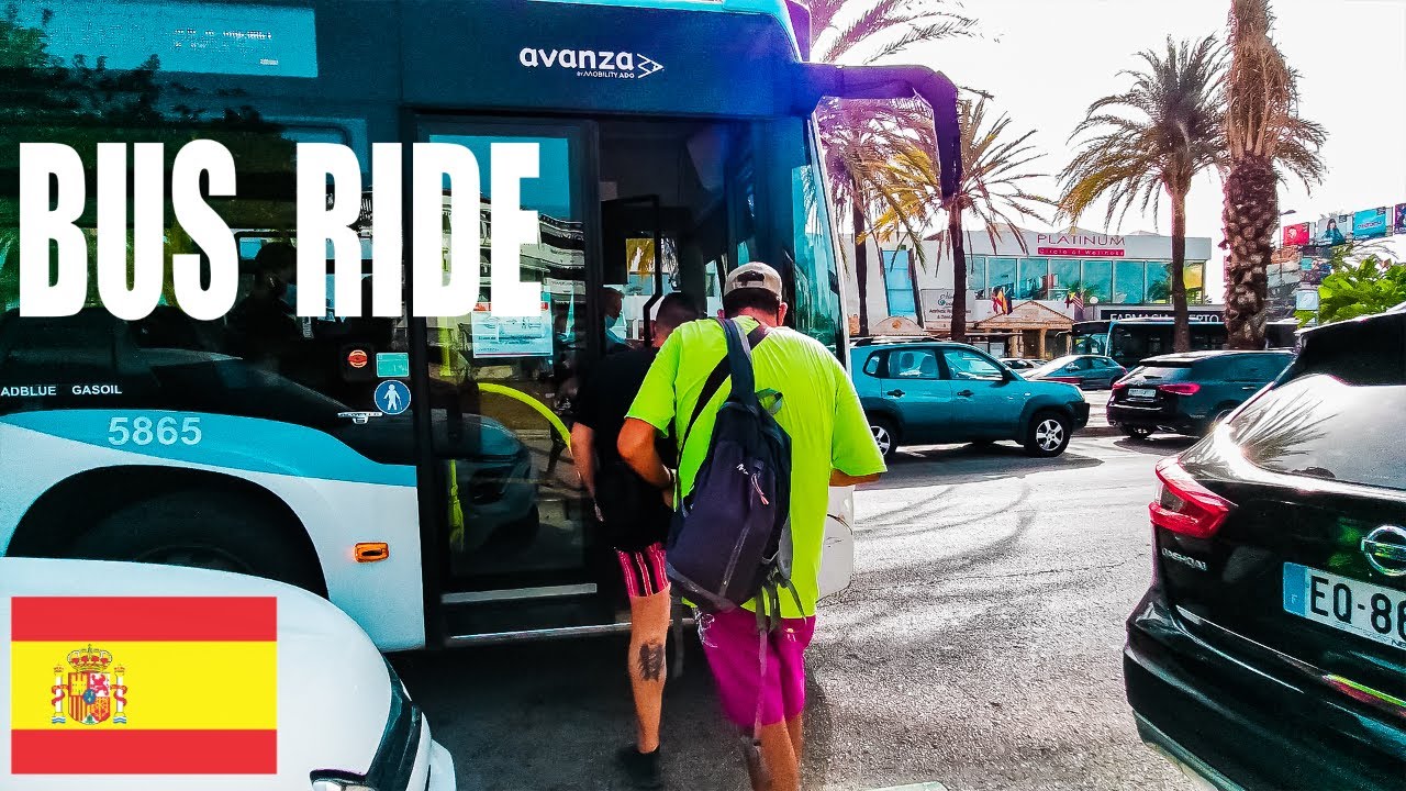 Spain City BUS ride - Autobus from Puerto Banus to Marbella | Interior ...