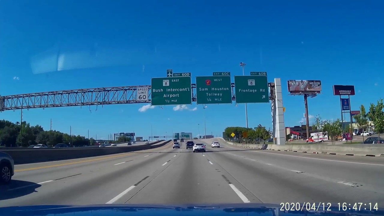 I-45 N Ramp to Beltway 8 Tollway Driving W - Houston, TX Dashcam Video ...