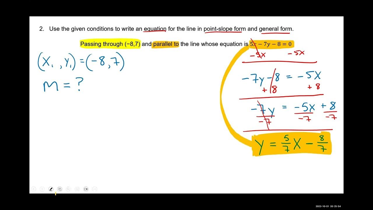 PreCalculus Classwork - Section 1.5 - More on Lines and Slope - YouTube