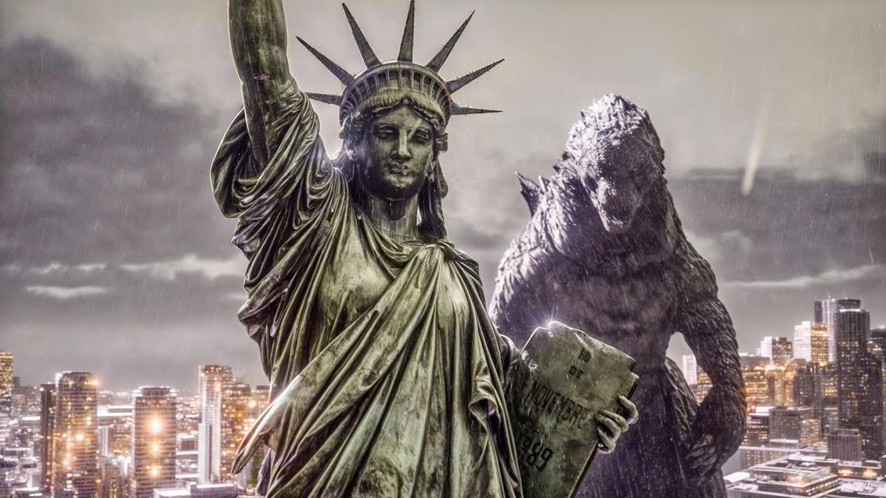 Godzilla Breaks Statue of Liberty - YouTube