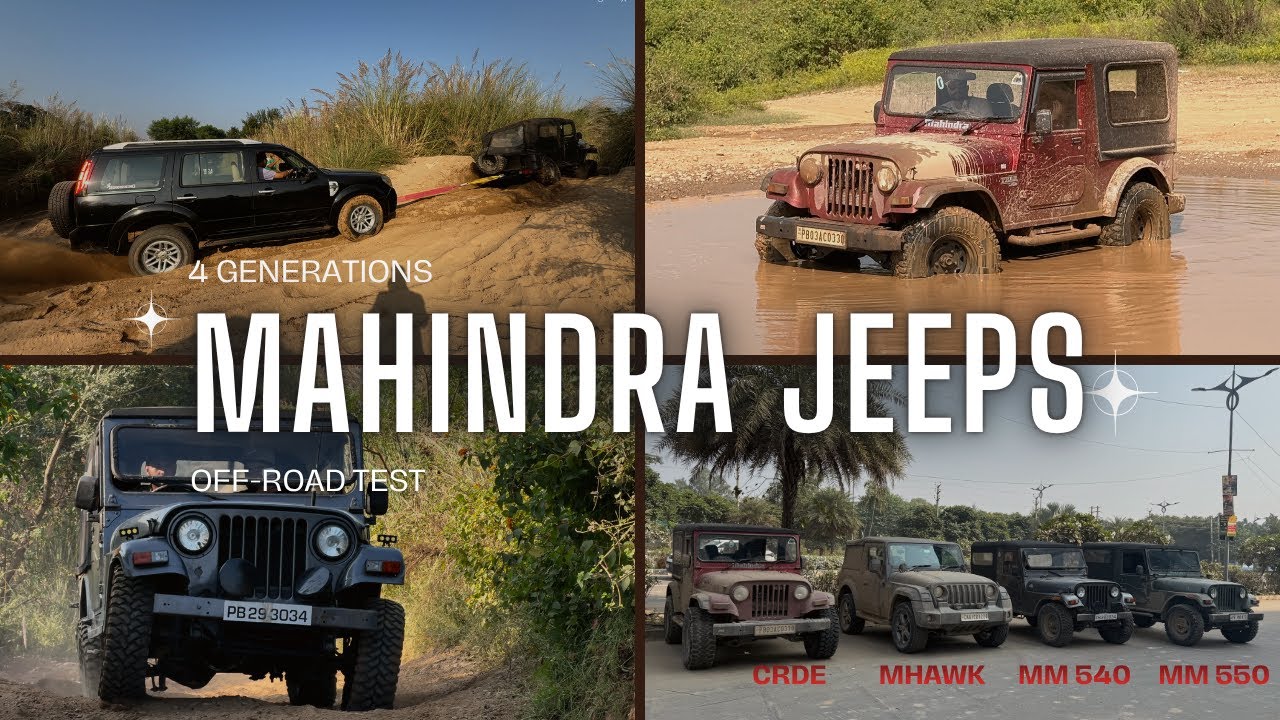 Offroad with 4 generations of Mahindra Jeeps Part - 1 || mm550, mm540 ...