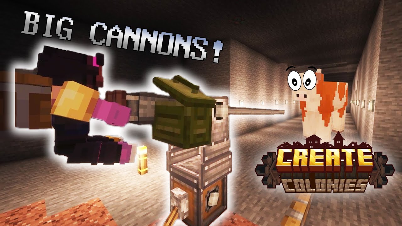 I made an AUTOCANNON With Create Big Cannons - Create Colonies - YouTube