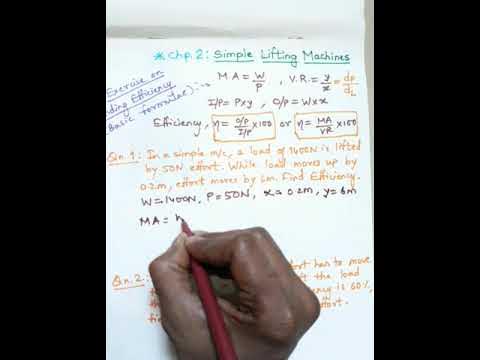 Chp. Simple Lifting Machines: Problems on finding Efficiency - YouTube