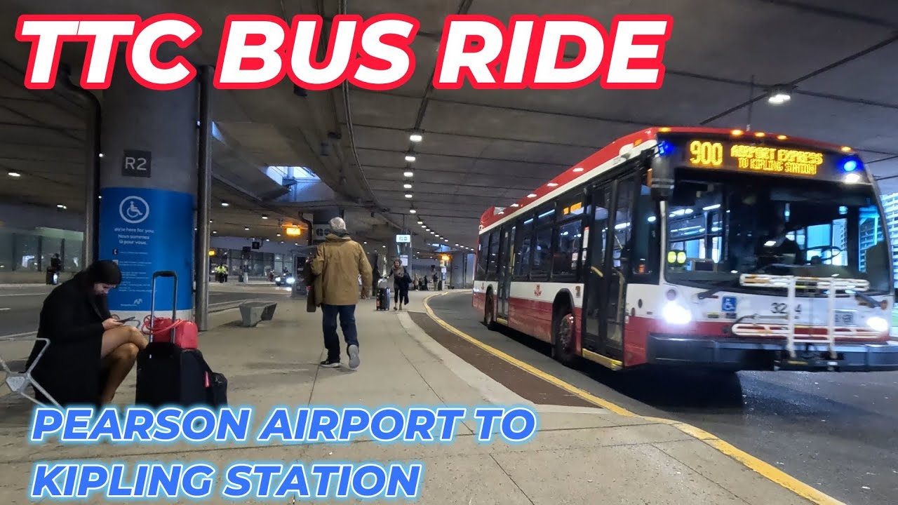 TTC 900 Airport Express Bus Ride from Toronto Pearson Airport to ...