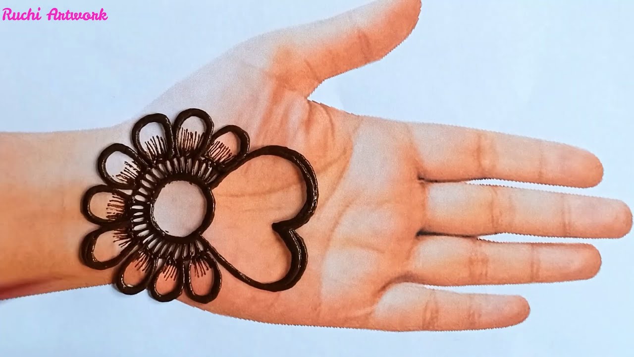 Sundar or simple hath ki mehndi design for wedding | bridal heart shape ...