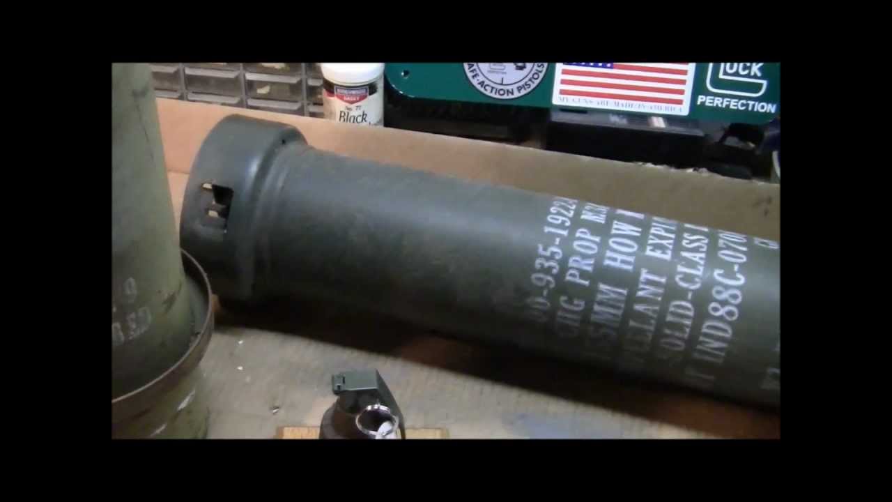 Military Surplus - 105MM Howitzer casings, hand grenade plaque! - YouTube