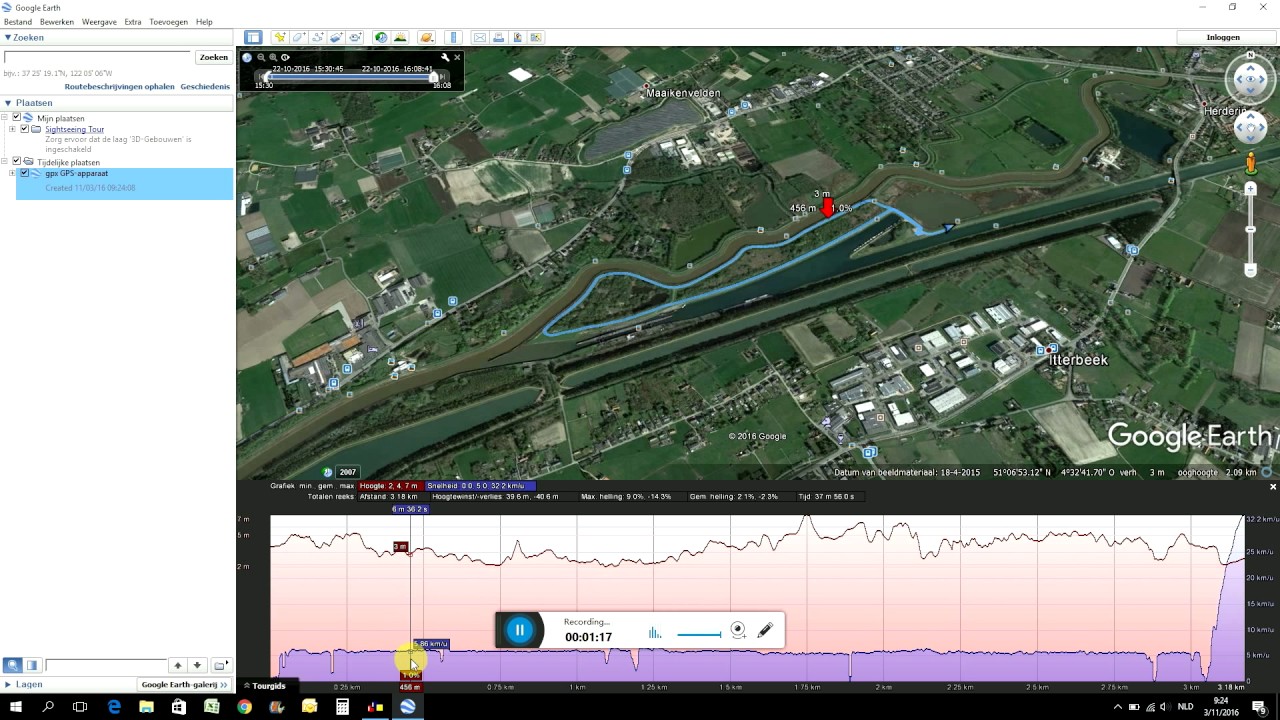 NMEA track in Google Earth - YouTube