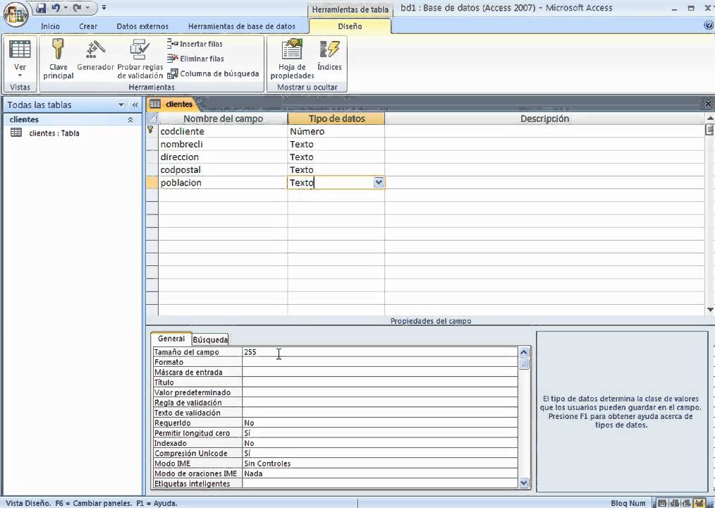 Crear la tabla clientes (práctica 44 - access) - YouTube
