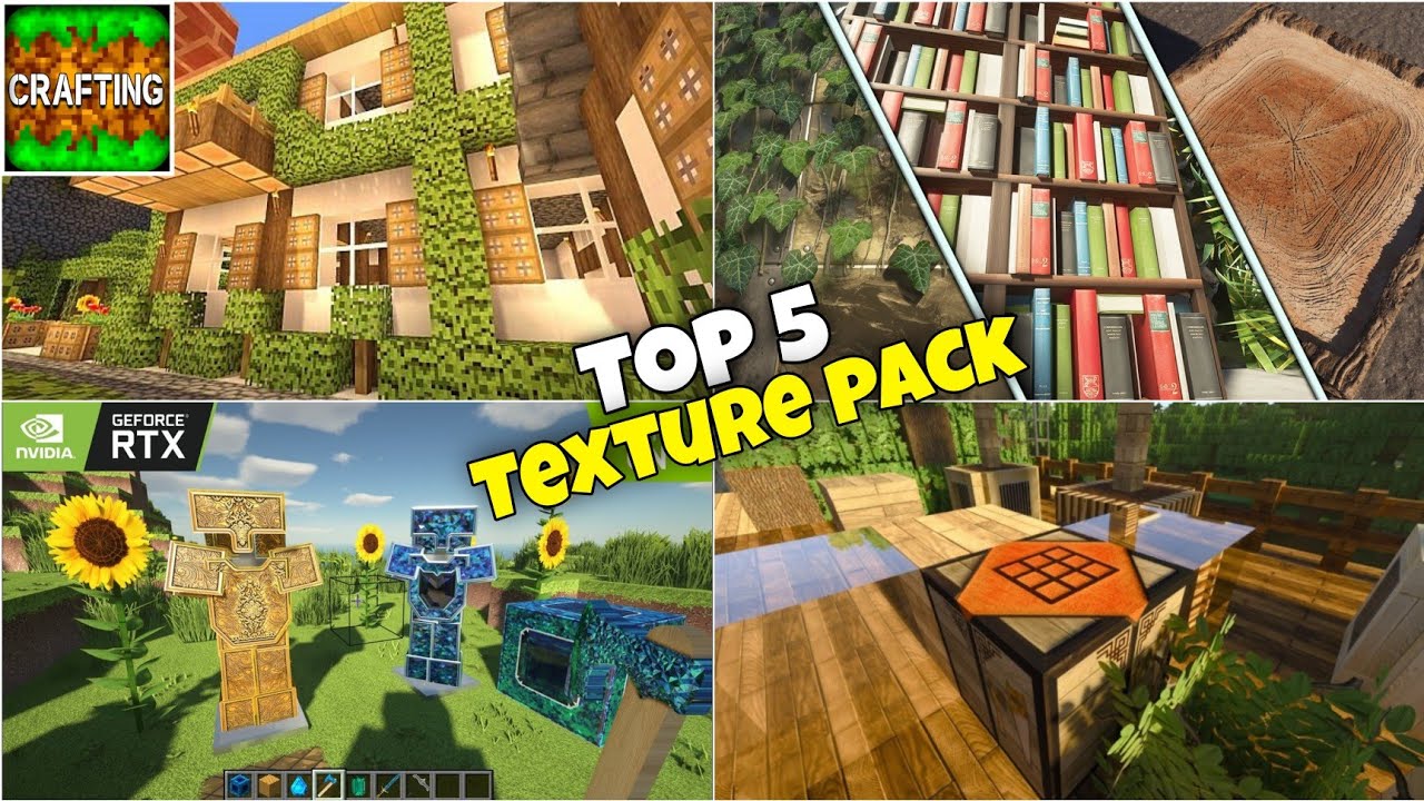Top 5 RTX Minecraft Texture Pack For Crafting And Building - YouTube