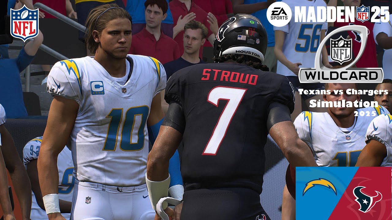 Madden 25 Houston Texans vs Chargers Wild Card Playoffs Sim 2025 Full ...