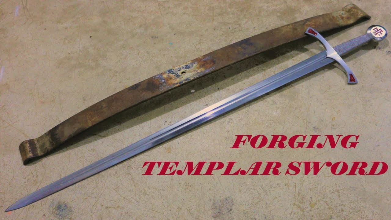 Forging a KNIGHT Sword out of Rusted Steel SPRING - YouTube