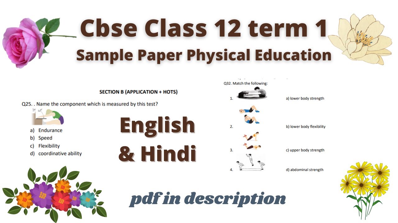 cbse sample paper 2021 class 12 physical education with solution - YouTube