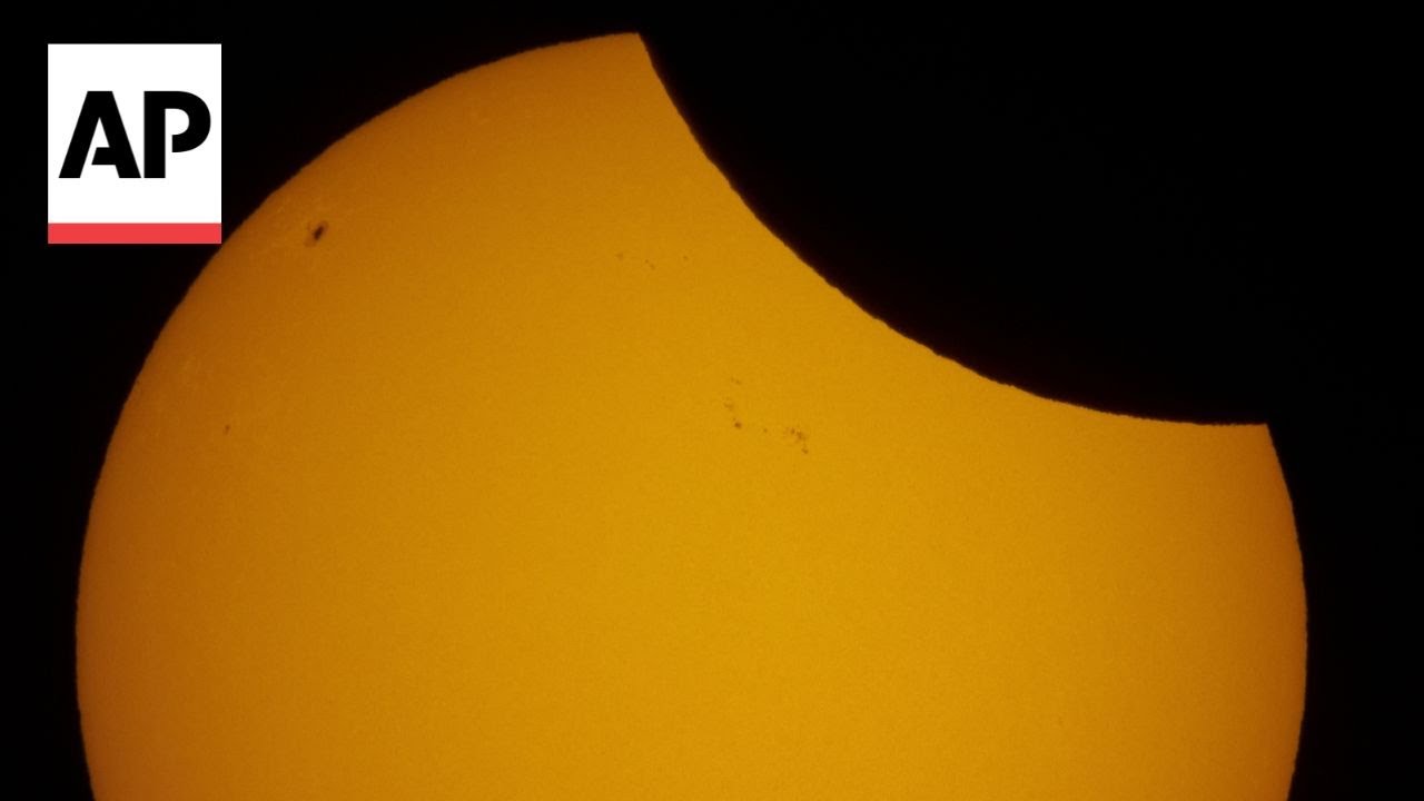WATCH: Partial solar eclipse as seen from Europe - YouTube