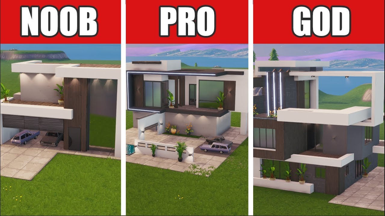 NOOB vs PRO vs GOD: MODERN HOUSE build challenge - Fortnite Creative ...