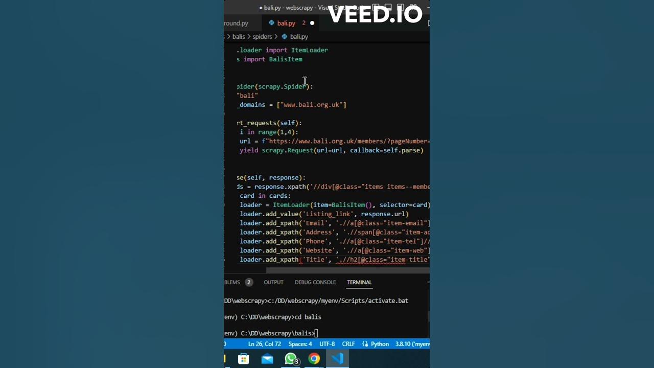 Webscraping Using Scrapy Python Pythonforbeginners Python Pythonprogramming Youtube