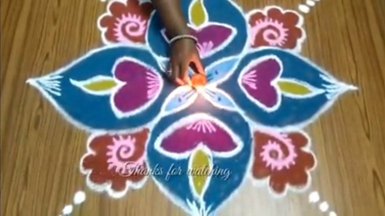 Simple and easy daily kolam - YouTube
