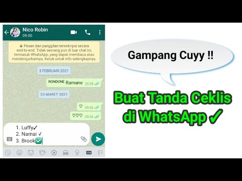 Cara Membuat Tanda Ceklis di Pesan WA kita